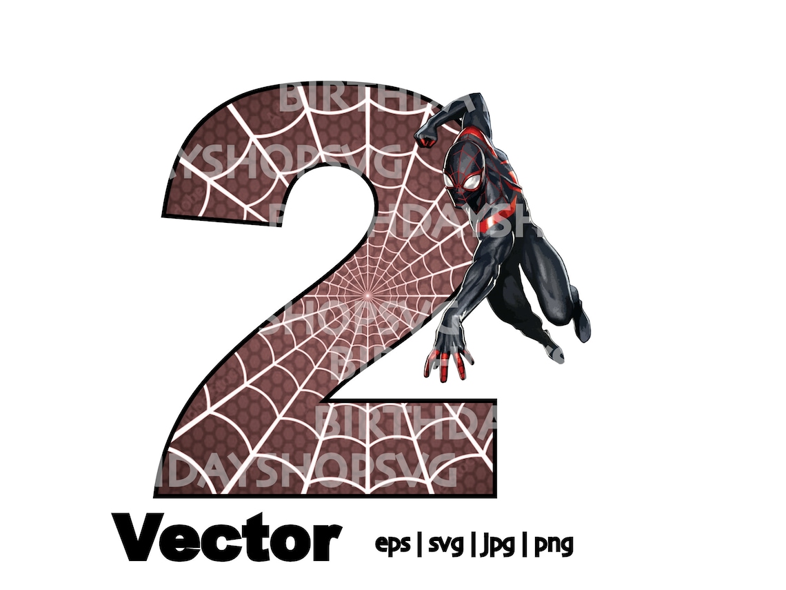 Spider-man 0-9 Numbers Font SVG | Numbers Miles Spider-man SVG ...