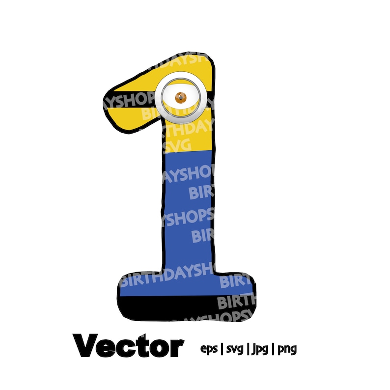 Minions Birthday Numbers | Happy Birthday | Clip Arts | Svg, Eps, Jpg ...