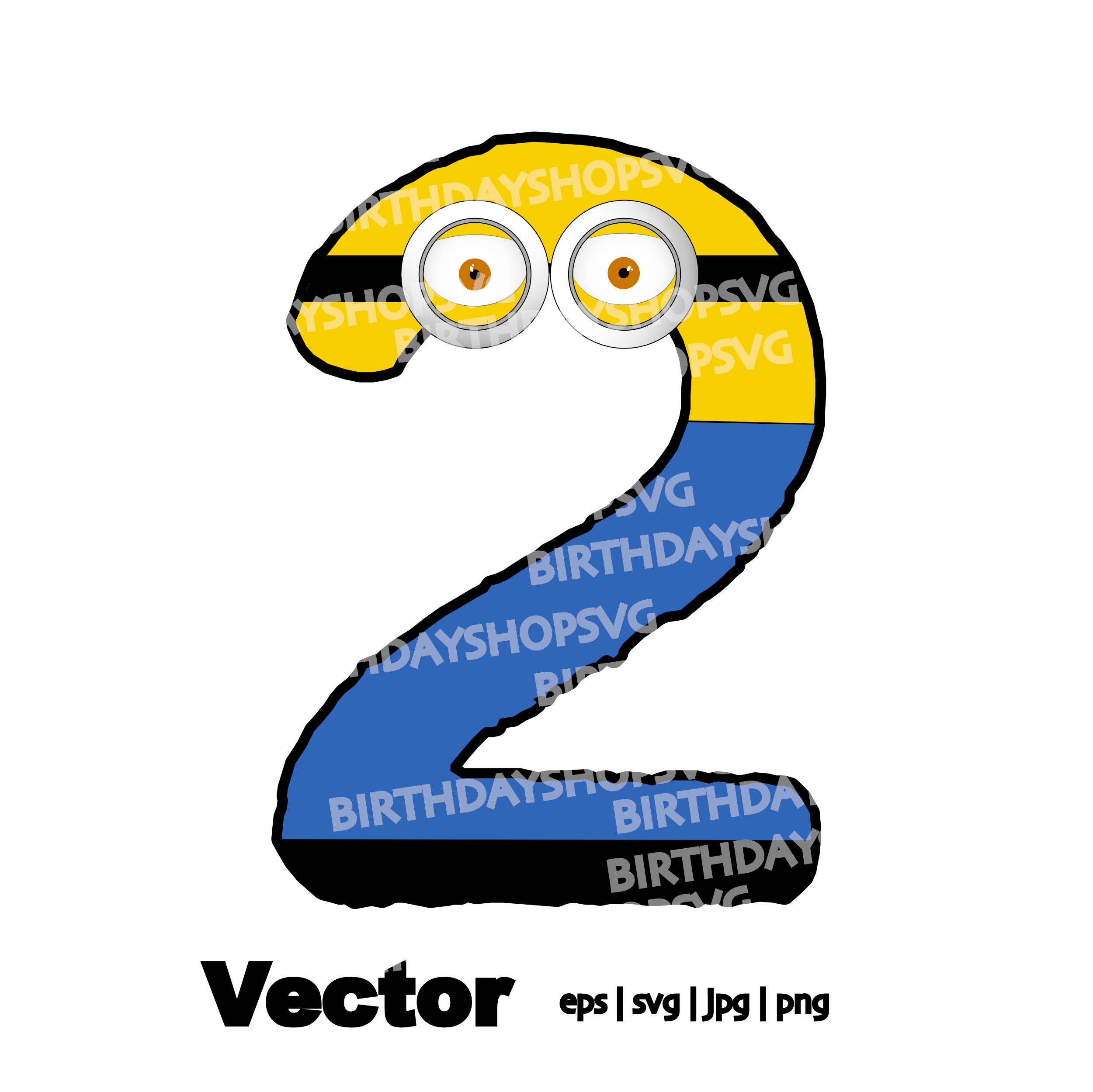 Minions Birthday Numbers | Happy Birthday | Clip Arts | Svg, Eps, Jpg ...