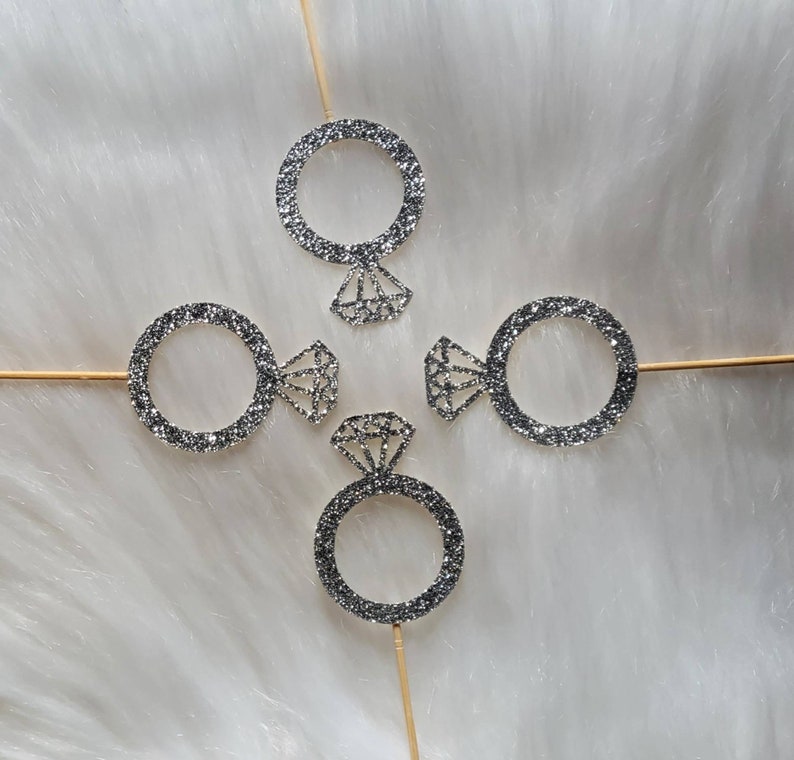 Dimond Ring Cupcake Toppers Engagement Rings Bridal Shower - Etsy