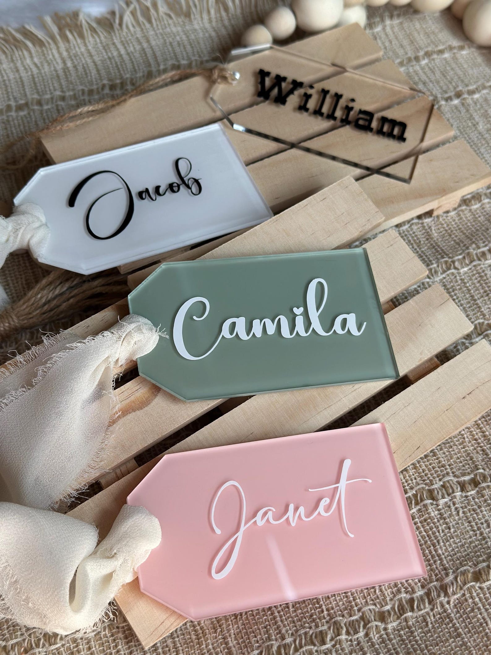 Acrylic Wedding Name Tags, Guest Place Tags, Personalized, Name Tag ...