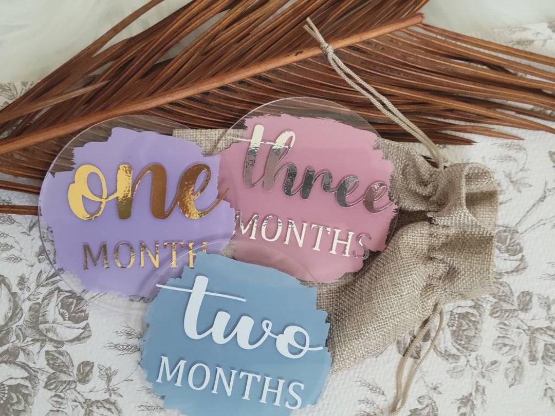 Hand-painted Acrylic Baby Milestone Markers: Newborn Photo Prop - Etsy