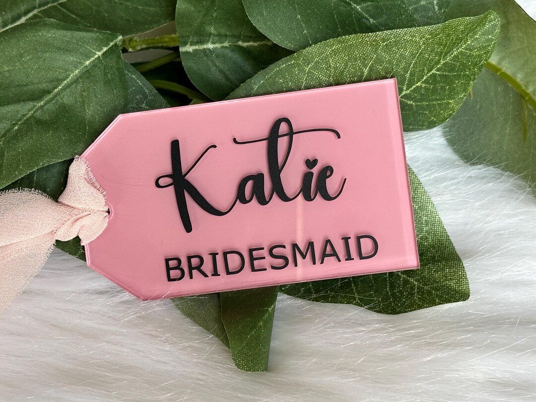 Personalized Wedding Tag, Acrylic Stocking Tag, Name Tag, Bridesmaid ...