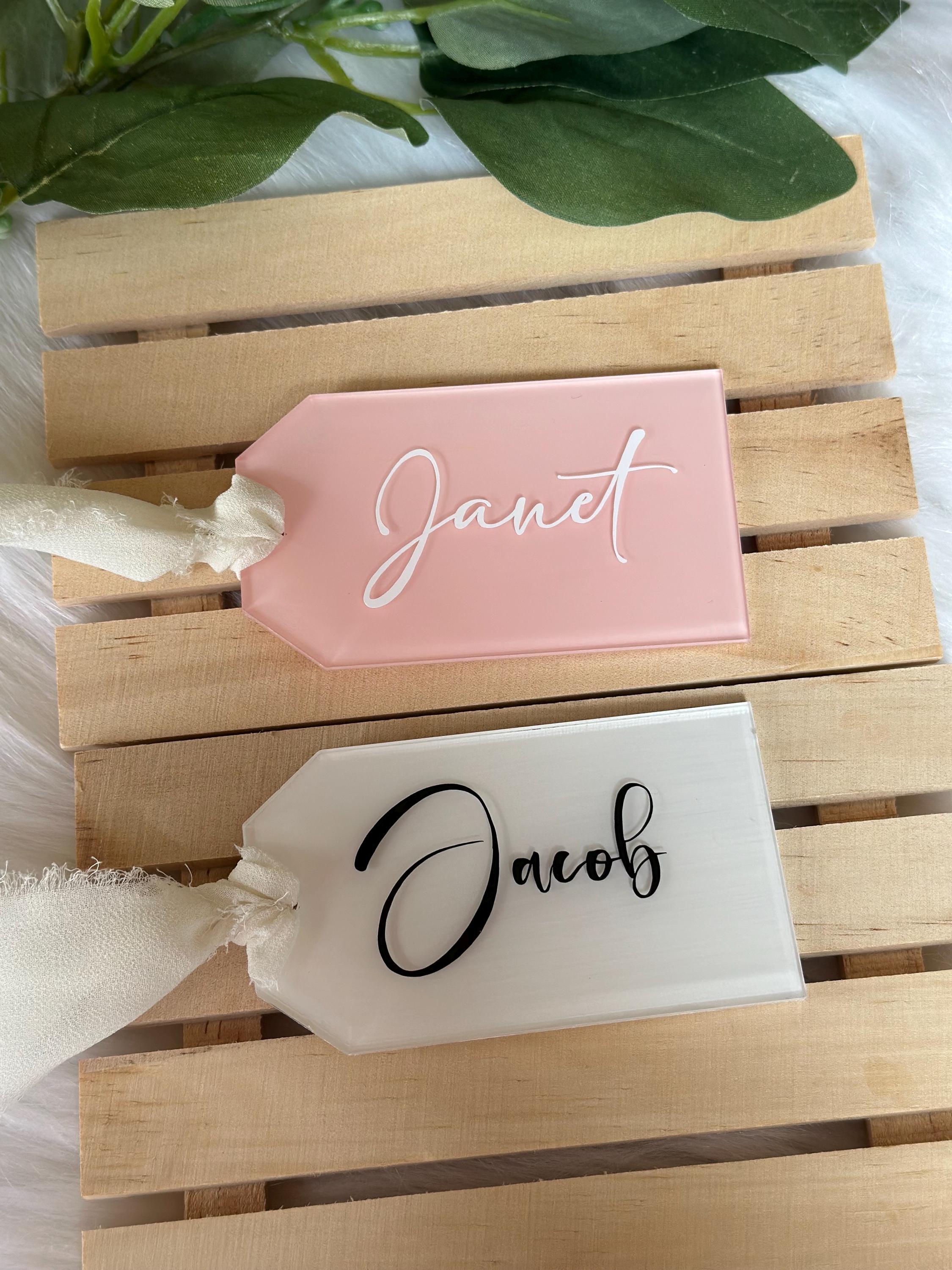 Acrylic Wedding Name Tags, Guest Place Tags, Personalized, Name Tag ...