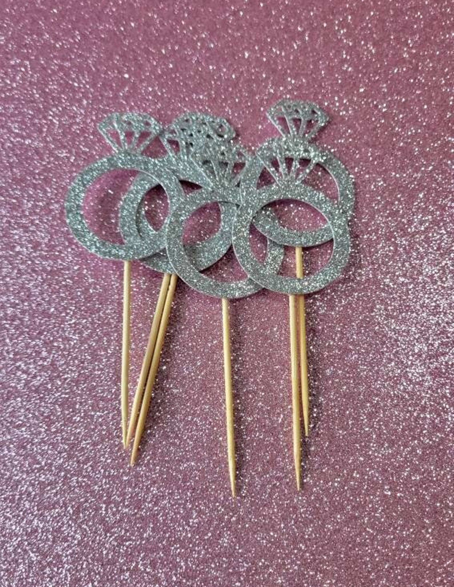 Dimond Ring Cupcake Toppers Engagement Rings Bridal Shower - Etsy