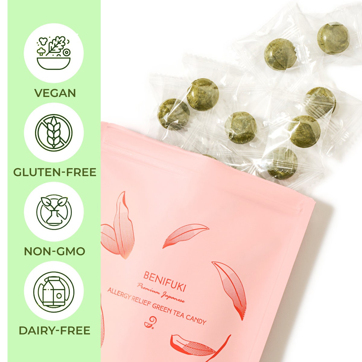 Benifuuki Green Tea Candy 30 Japanese Green Tea Candy - Etsy