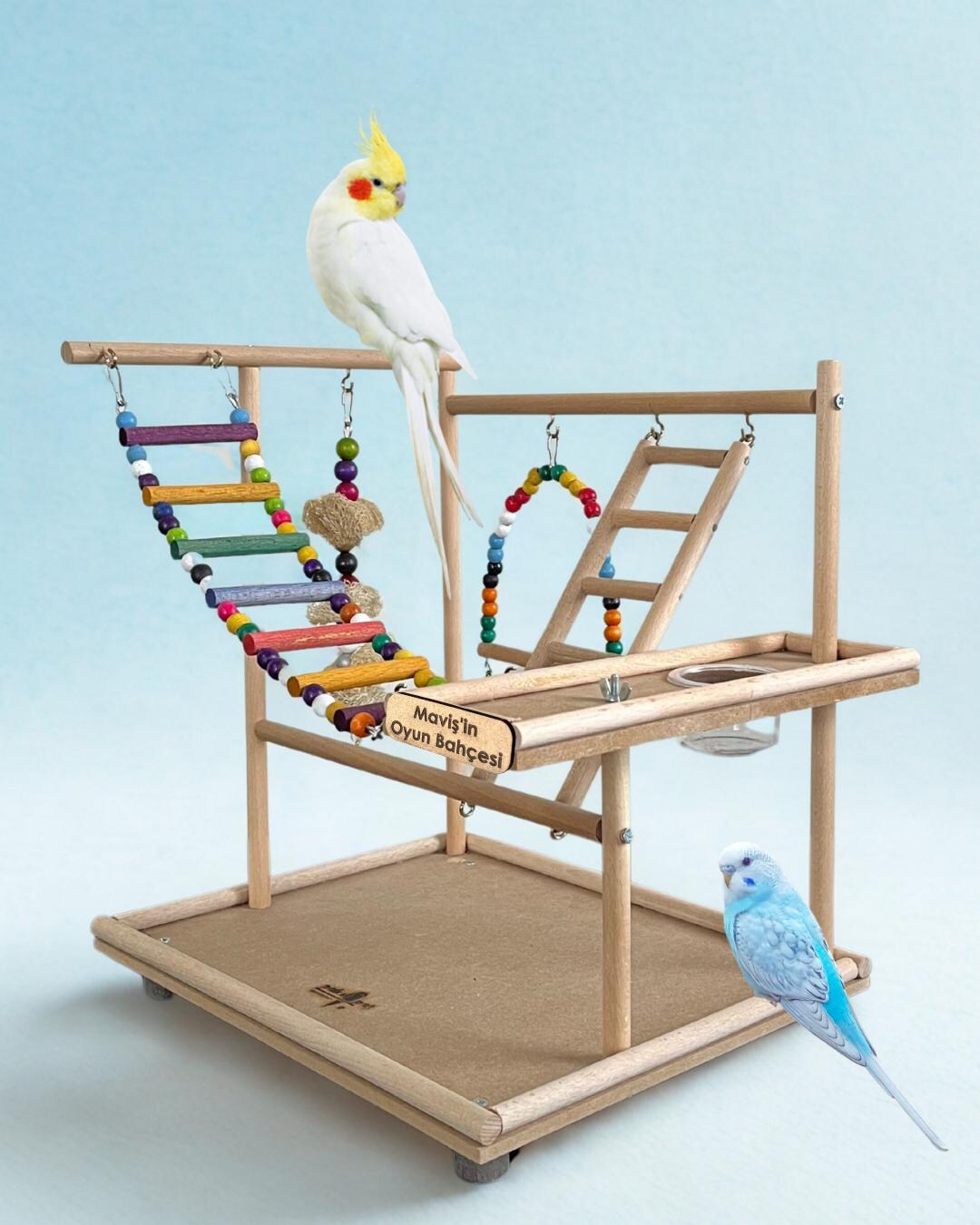 Bird Playpen , Wooden Bird Playground , Handmade Wooden Bird Play Set ...