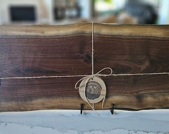 Black Walnut Live Edge Tray, Charcuterie Board or Cutting Board – Handcrafted, Rustic Wooden ...