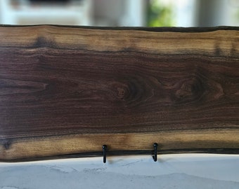 Black Walnut Live Edge Tray, Charcuterie Board or Cutting Board – Handcrafted, Rustic Wooden ...