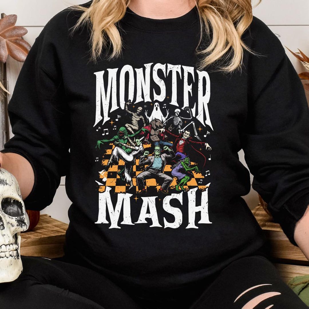 Monster Mash Halloween Sweatshirt ,funny Halloween Crewneck Sweatshirt ...