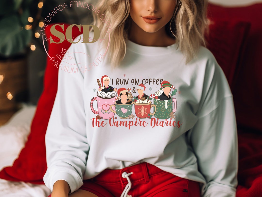 I Run on Coffee & the Vampire Diaries Christmas Sweatshirt, the Vampire ...
