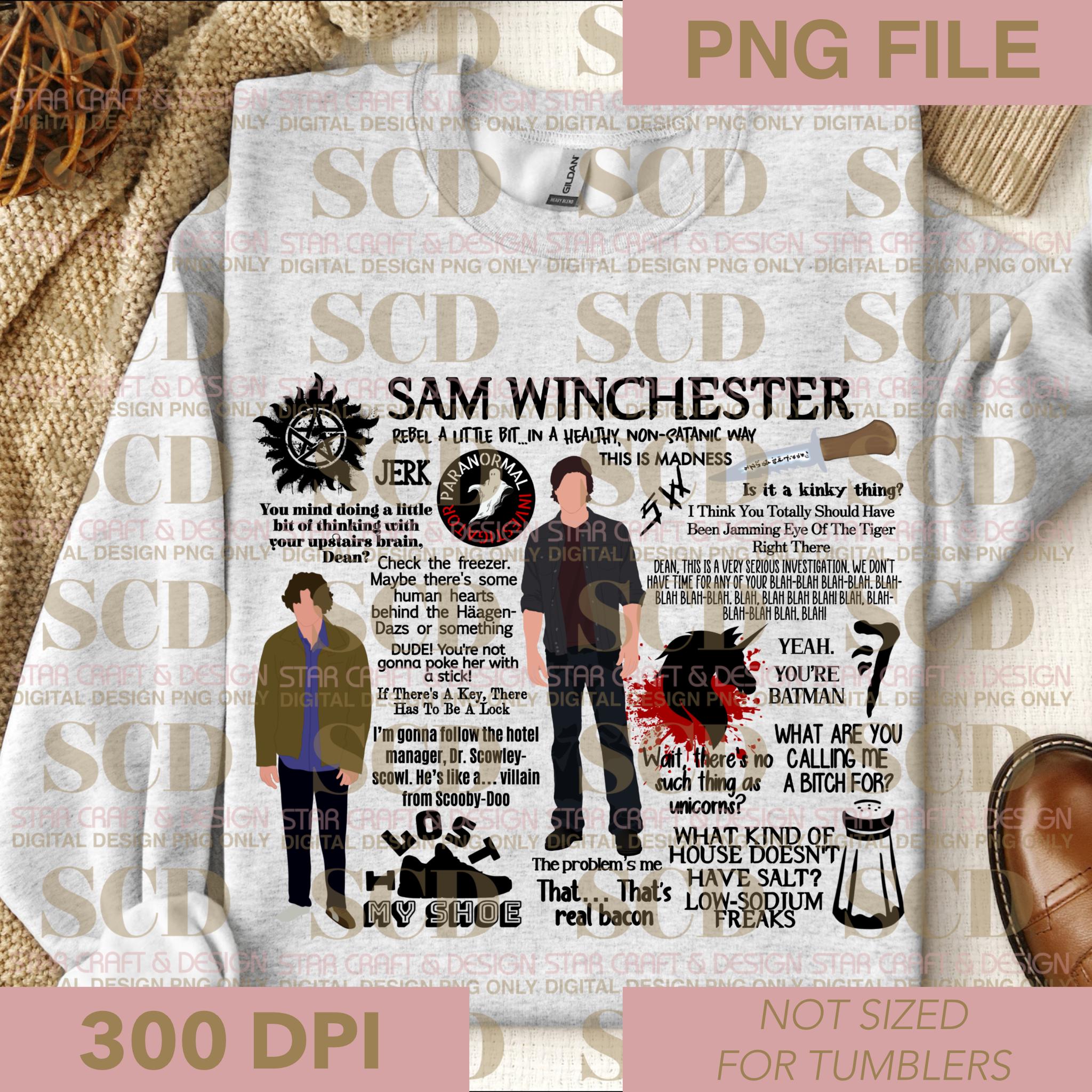 Sam Quotes Design PNG Only, Sam Winchester PNG ,winchester Quotes ...