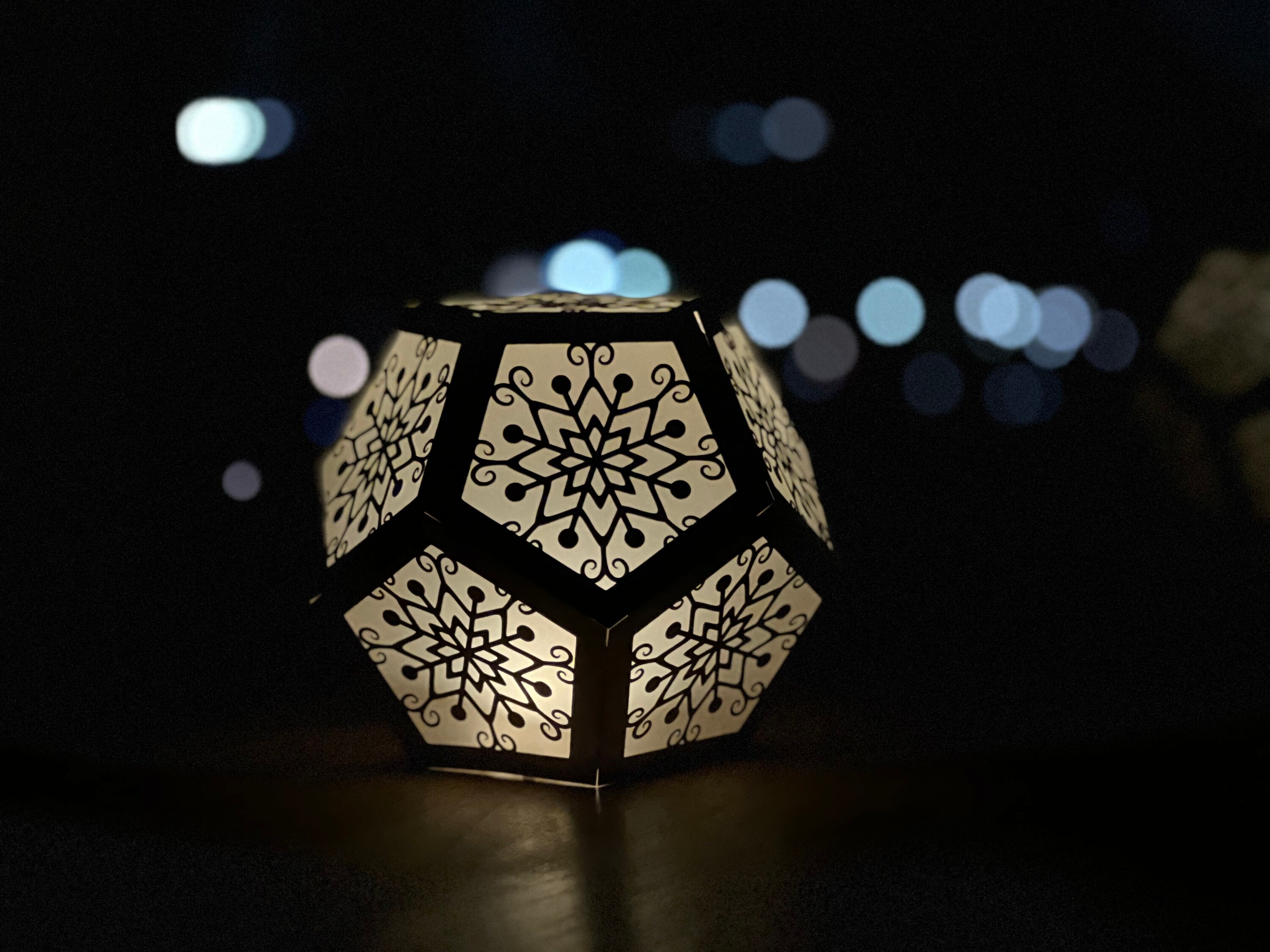 SVG Snowflake Lantern, Dodecahedron, 3D Pentagonal Lantern, Winter ...