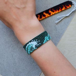 Friendship Bracelets Water Fire, Woven Braided Knotted Wristband ...