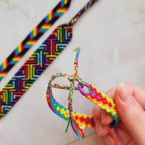 Rainbow Bracelets Friendship Bracelet Handmade Woven Knotted Thread ...