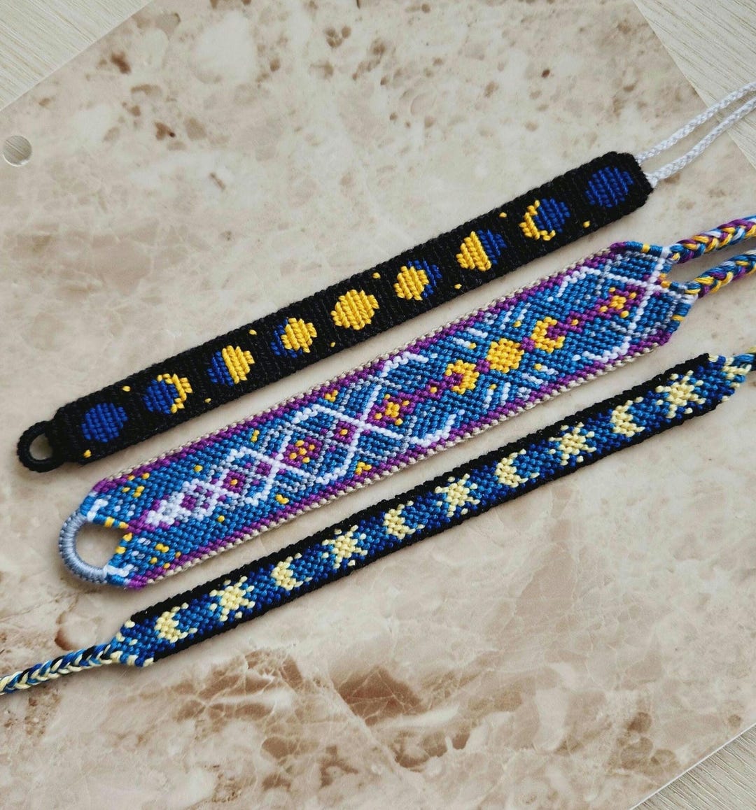 Moon Bracelets Handmade Artisanal Woven Knotted Braided Alpha ...