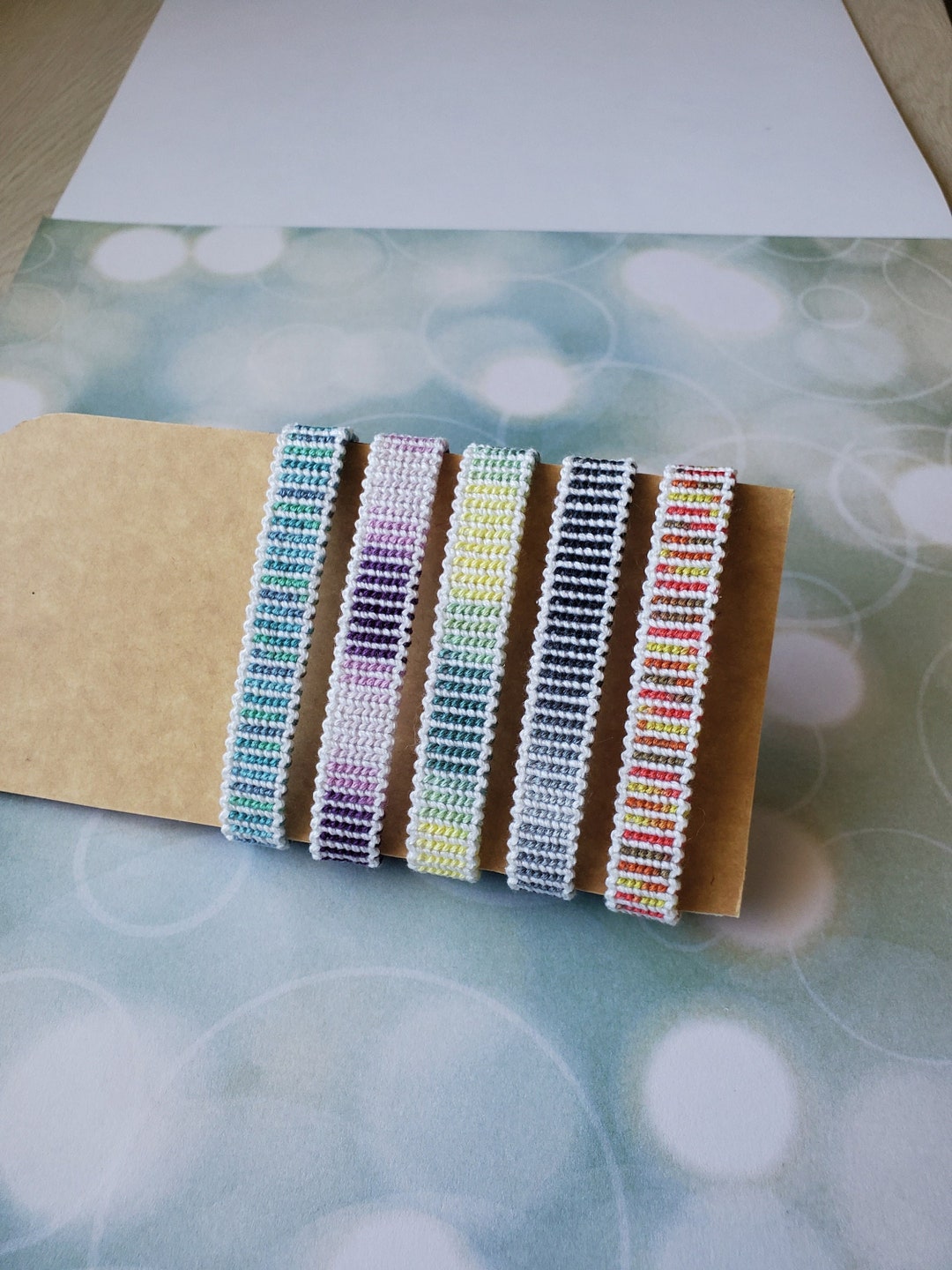 Striped Friendship Bracelets Handmade Woven Knotted Braided Bracelets ...