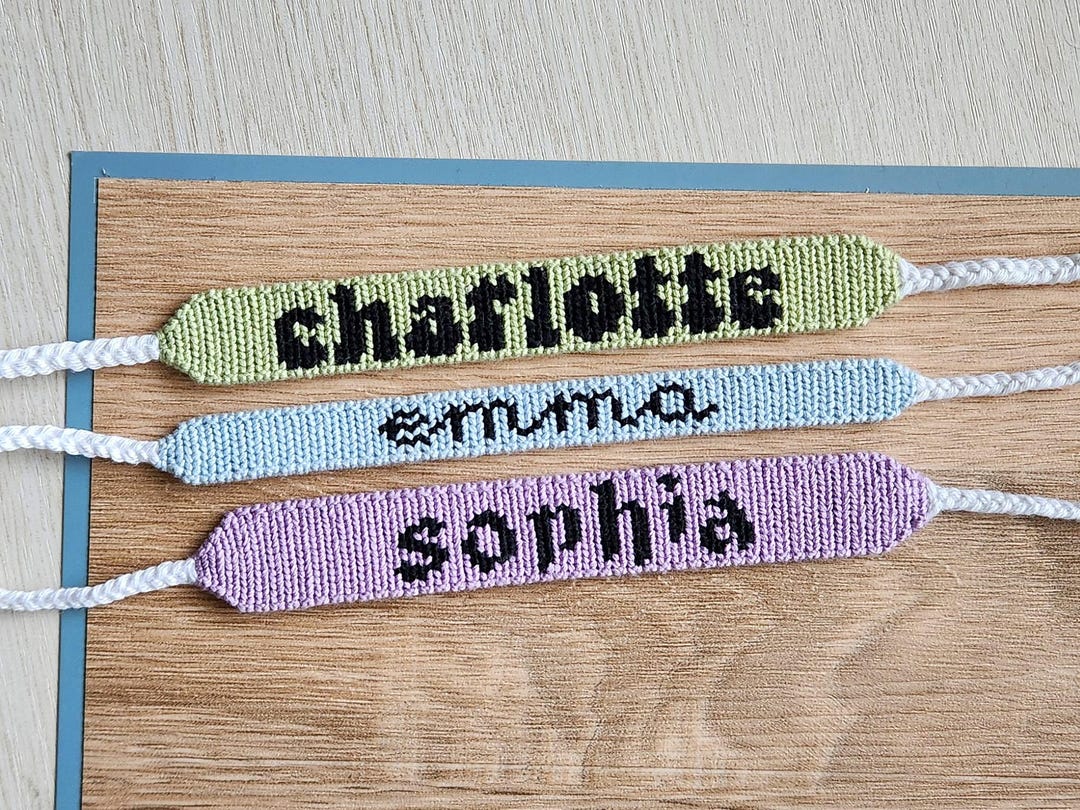 Custom Name Bracelet Friendship Bracelets Woven Knotted Braided ...
