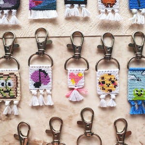 String Keychains Handmade Knotted Woven Braided Accessories Jewelry ...