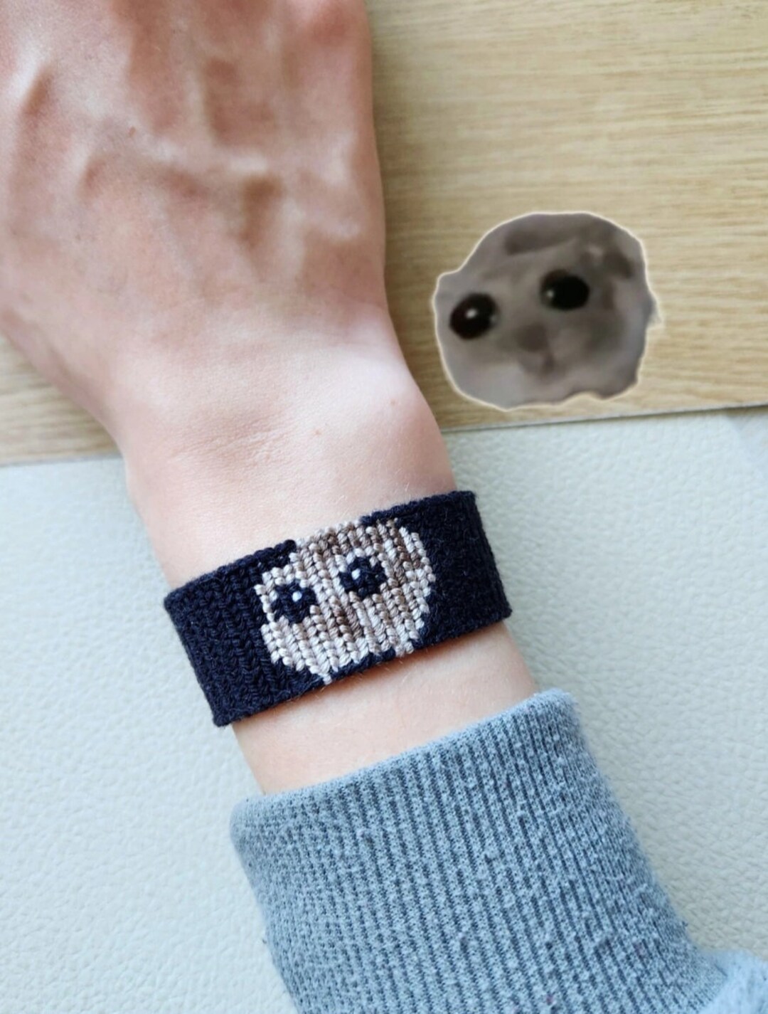 Sad Hamster Meme Friendship Bracelet Handmade Alpha Woven Waived String ...
