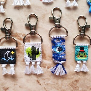 String Keychains Handmade Knotted Woven Braided Accessories Jewelry ...