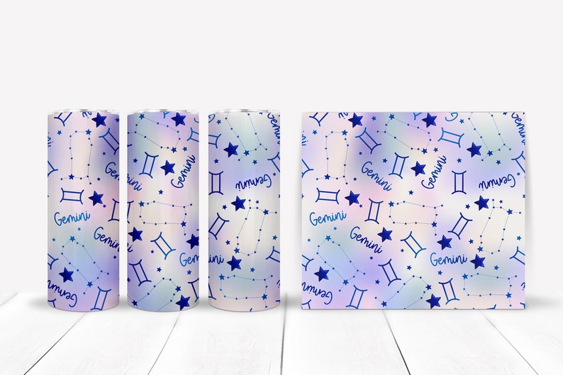 Gemini Tumbler Wrap Astrology 20oz Skinny Tumbler - Etsy