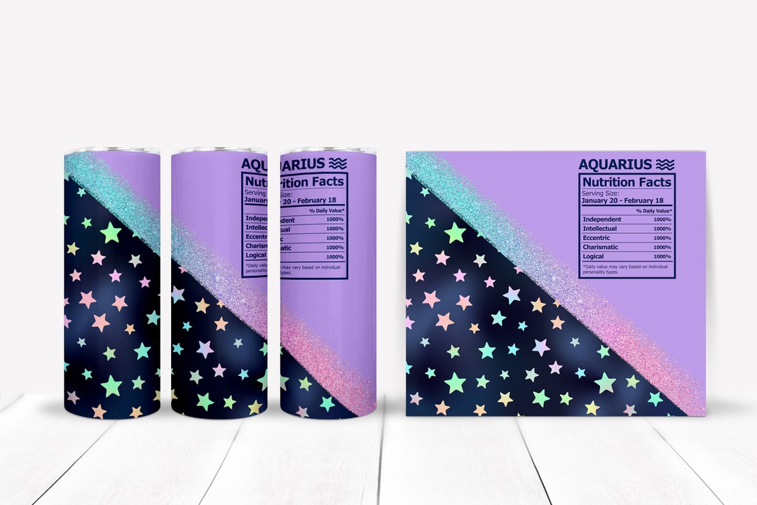 Aquarius Ingredient Label Wrap | Zodiac Signs | Astrology 20oz Skinny ...