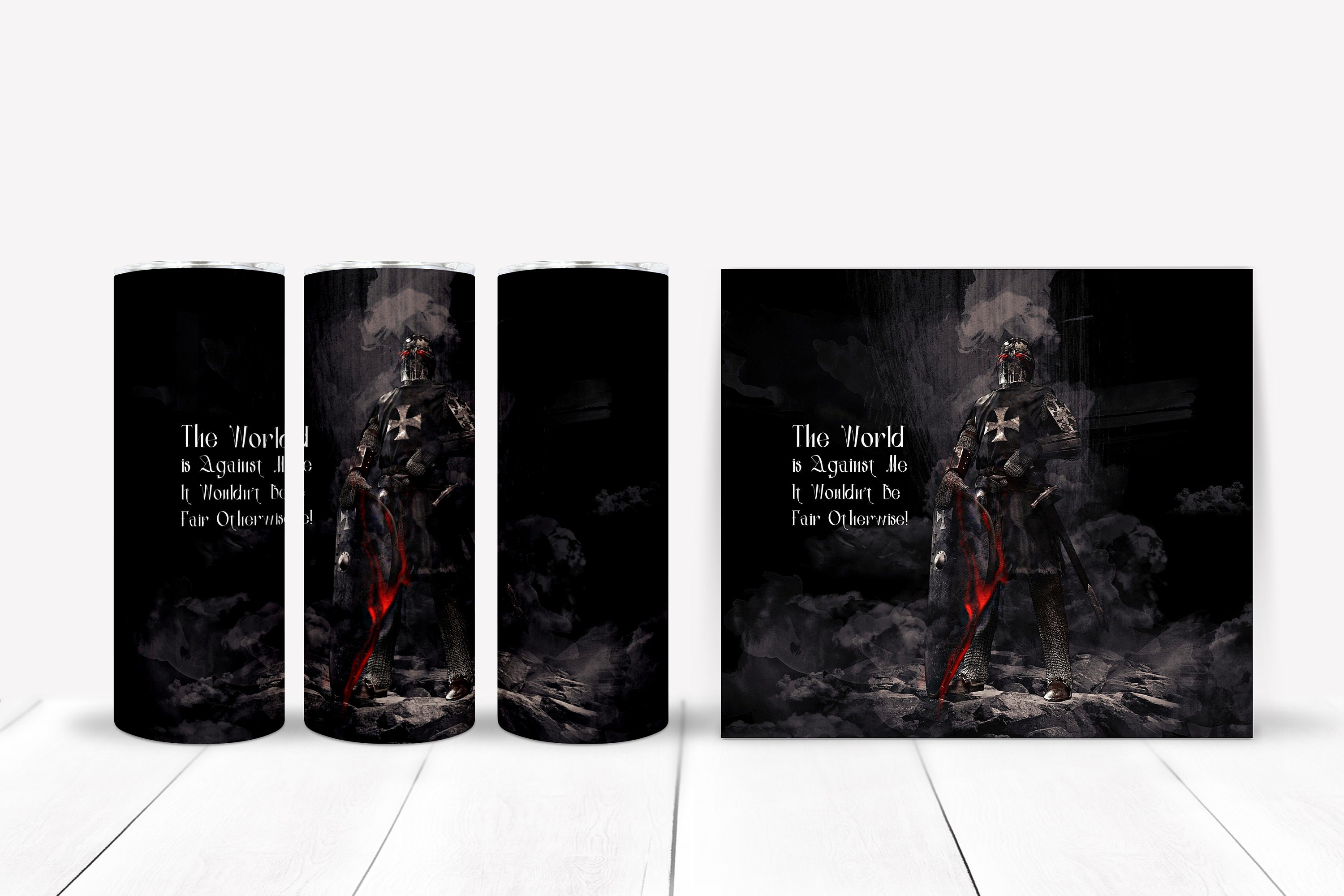 Knight Tumbler Wrap 20oz Skinny Tumbler Wrap Design Gamer Sublimation ...