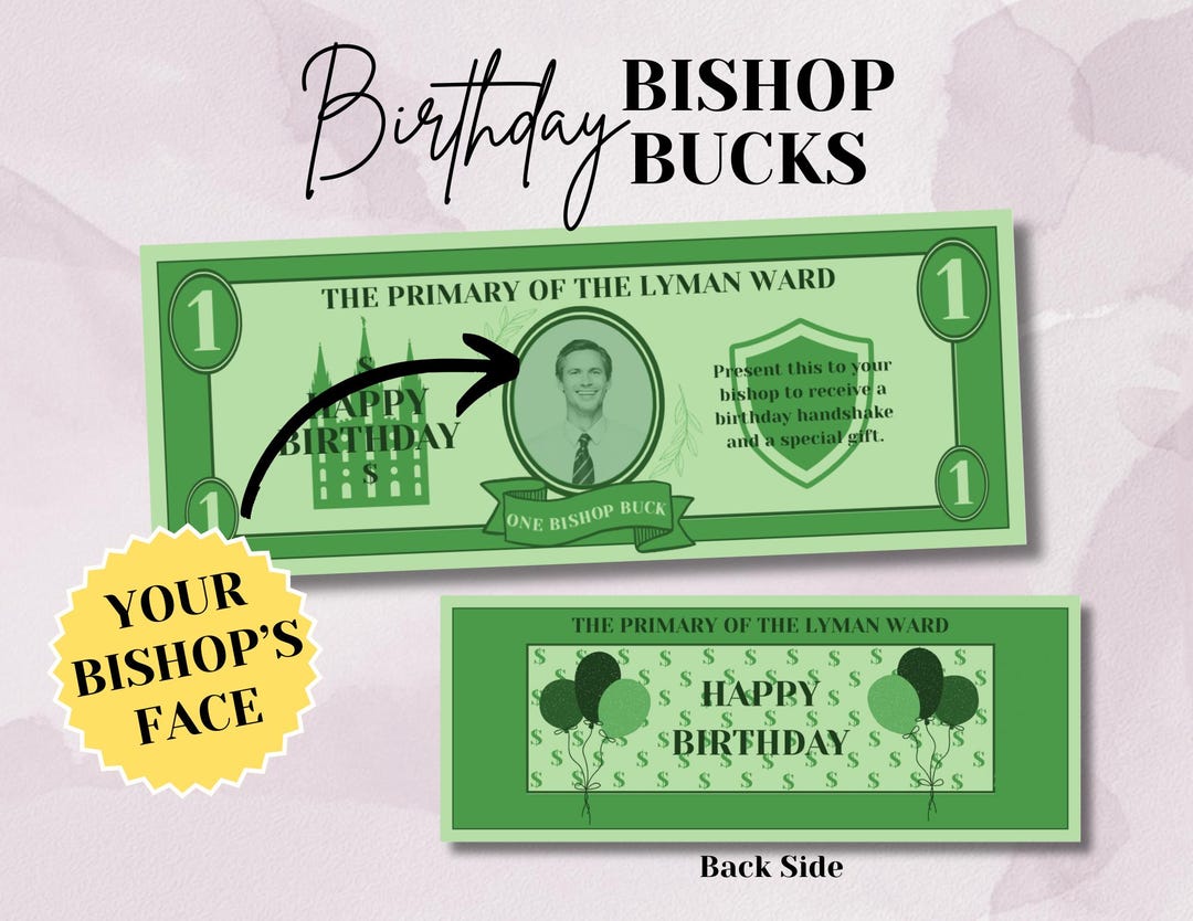 Bishop Buck Printable for LDS Primary | Birthday Gift Coupon ...