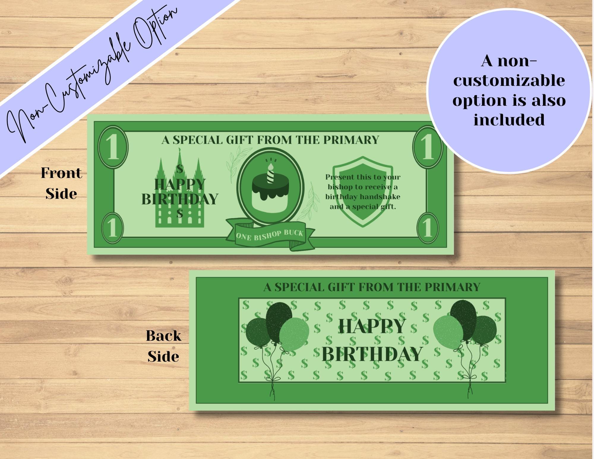 Bishop Buck Printable for LDS Primary | Birthday Gift Coupon ...