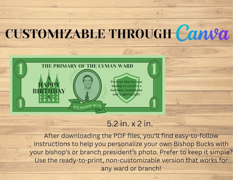 Bishop Buck Printable for LDS Primary | Birthday Gift Coupon ...