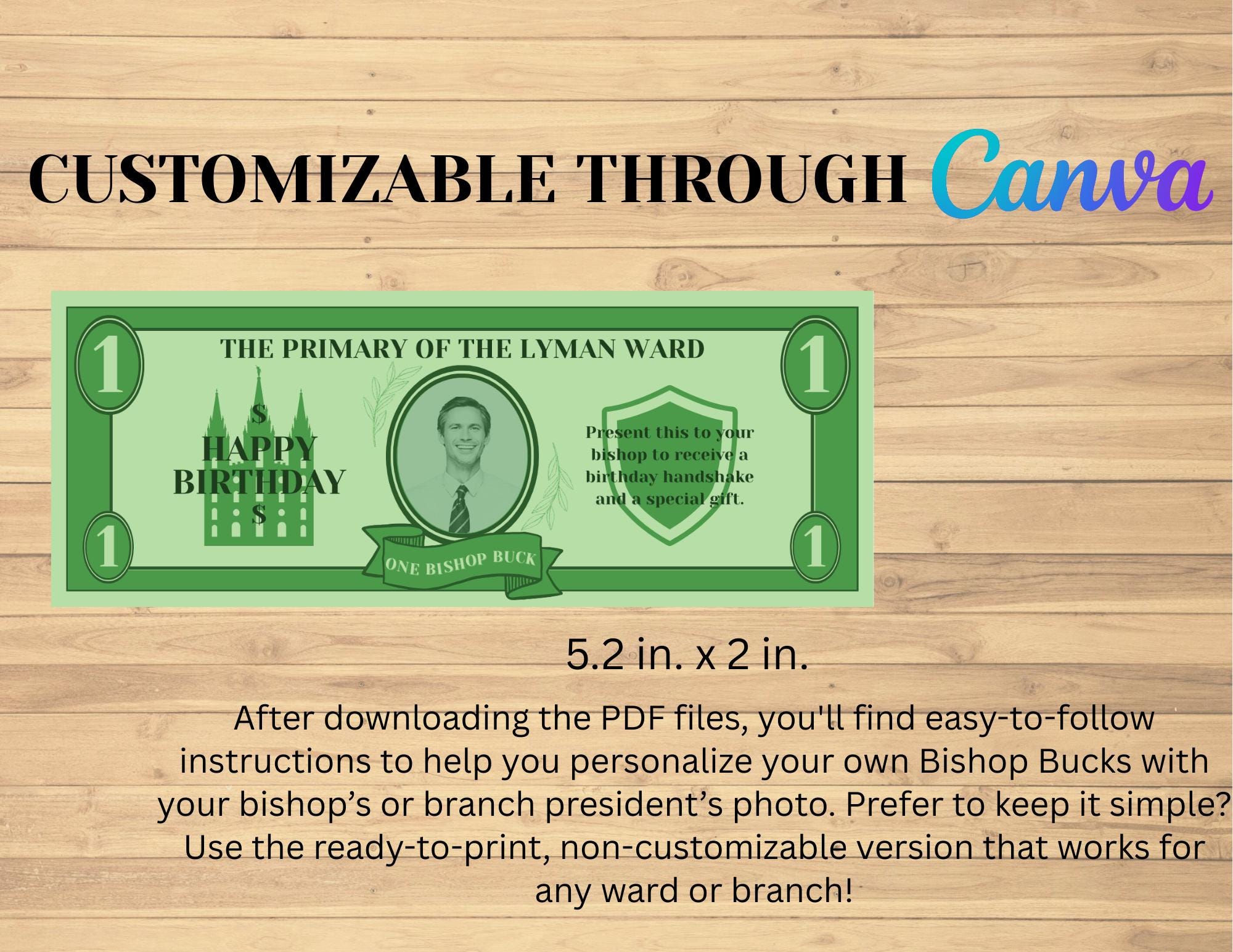 Bishop Buck Printable for LDS Primary | Birthday Gift Coupon ...