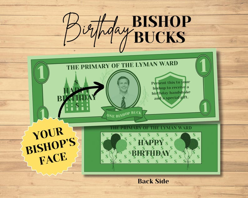 Bishop Buck Printable for LDS Primary | Birthday Gift Coupon ...