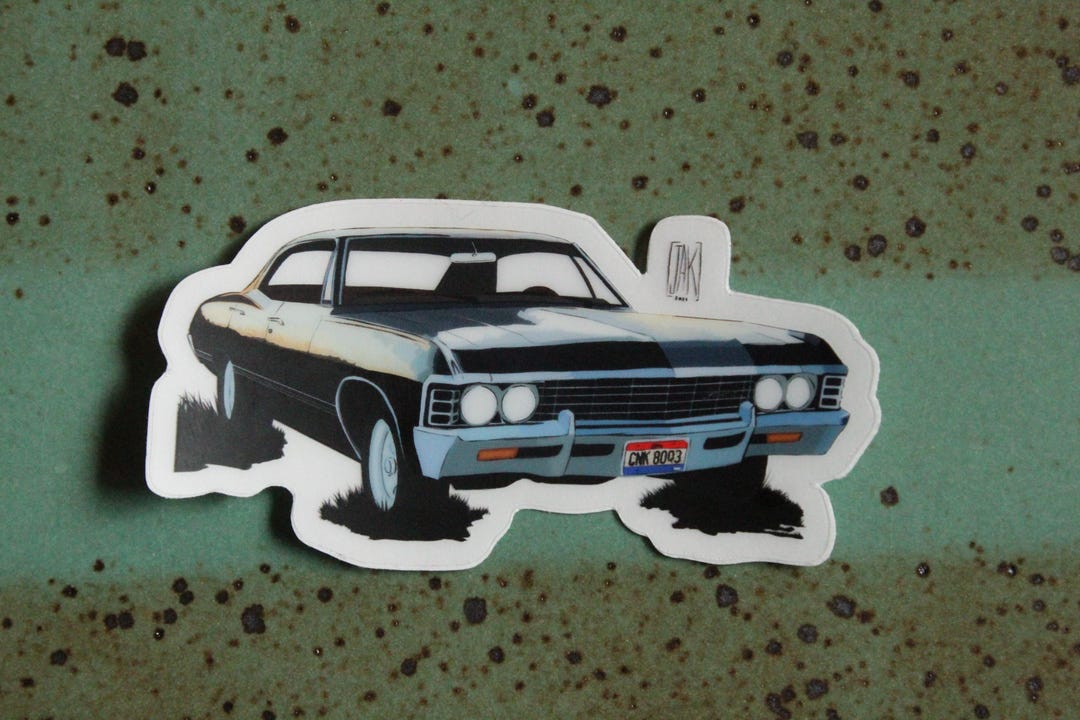Supernatural Impala Sticker, Dean Winchester, Castiel, Destiel Sticker ...