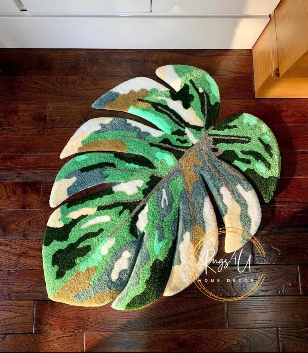 MONSTERA LEAF RUG/ Handmade/ Gift for Him / Premium Quality / Father’s ...