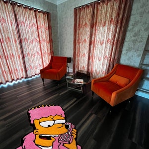 CUSTOM PINK Cartoon RUG / Home Decor/ Handtufted/ Housewarming Gift ...