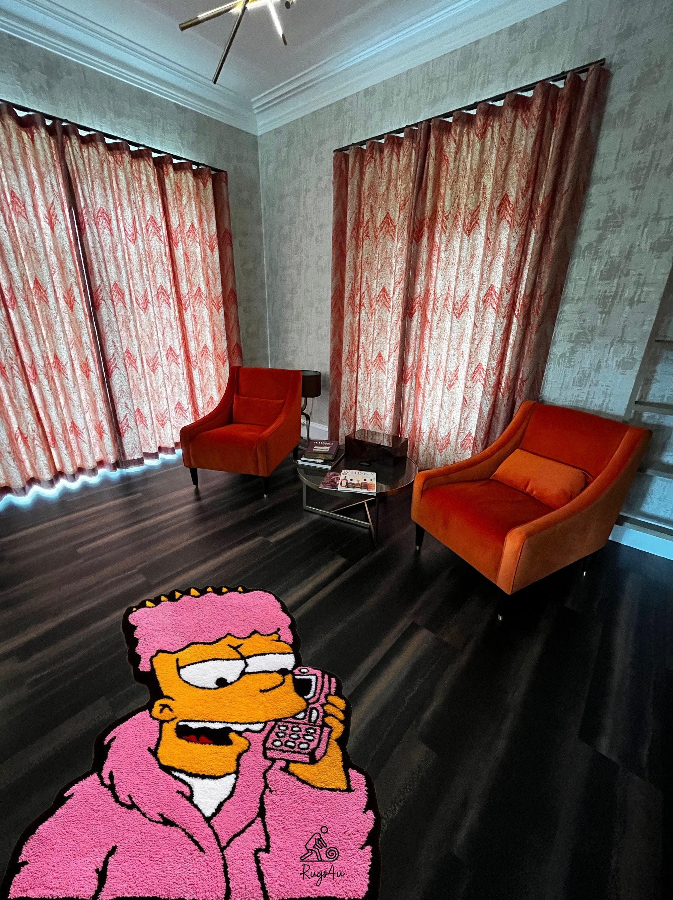 CUSTOM PINK Cartoon RUG / Home Decor/ Handtufted/ Housewarming Gift ...