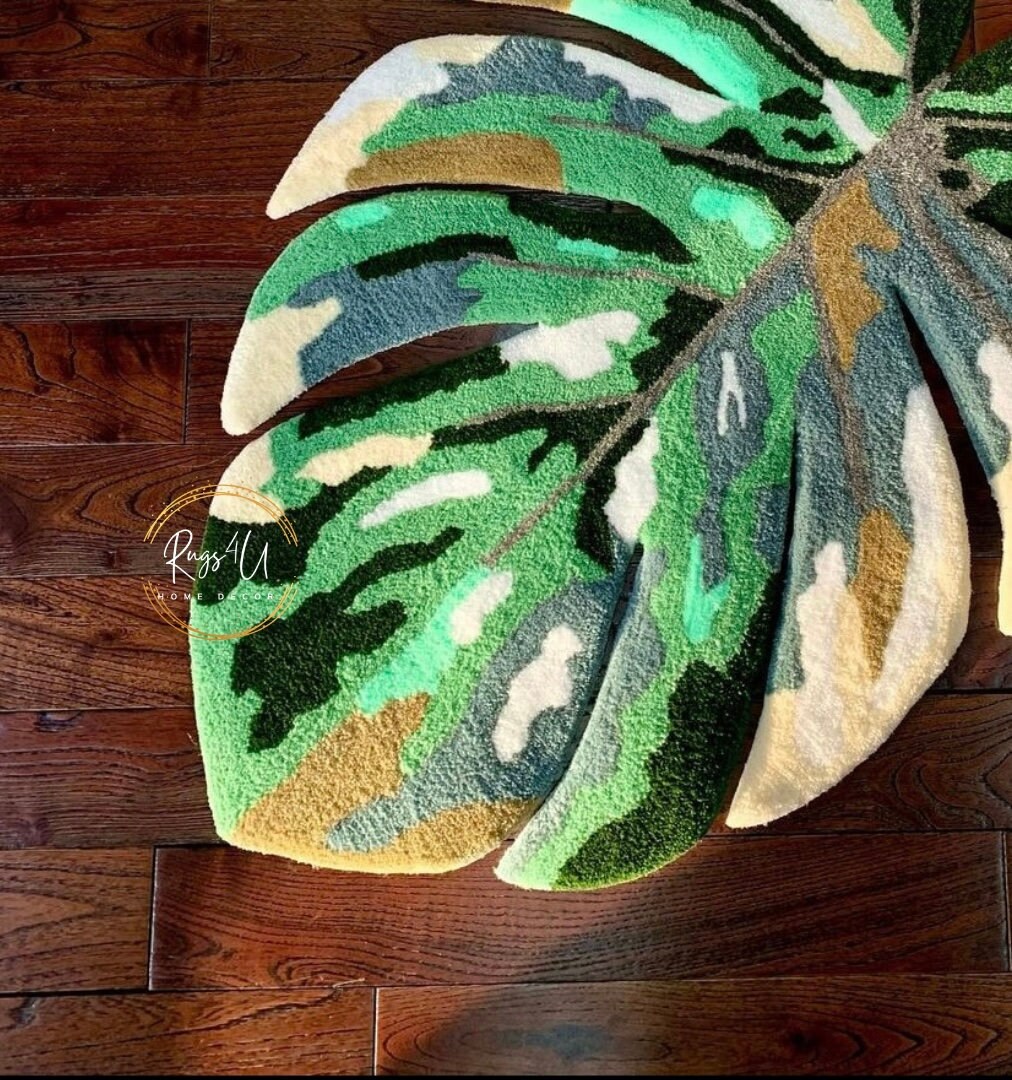 MONSTERA LEAF RUG/ Handmade/ Gift for Him / Premium Quality / Father’s ...