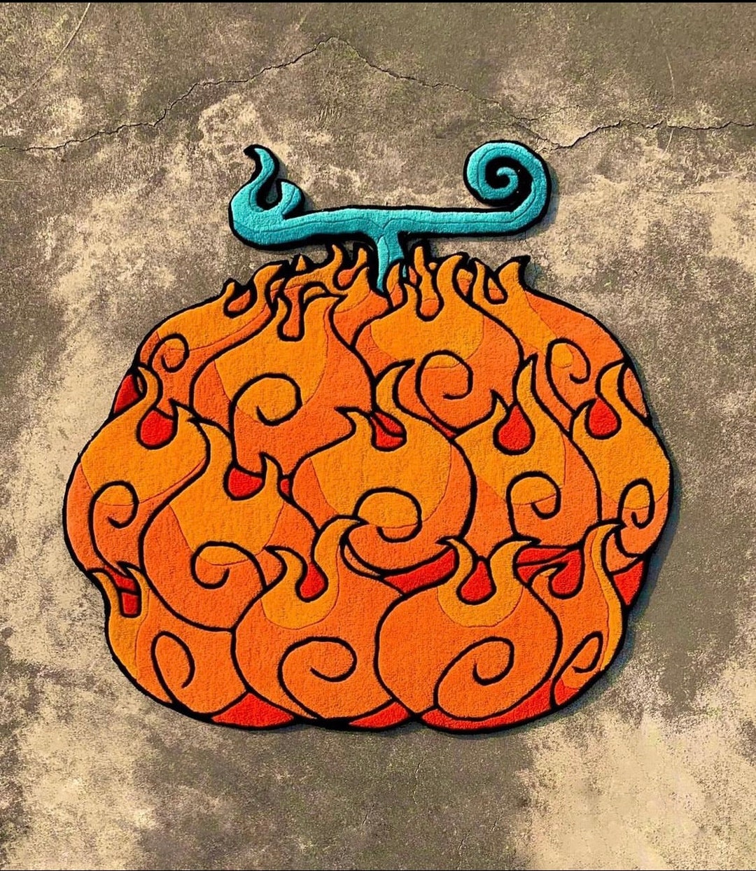 DEVIL FRUIT FIRE Rug/ Home Decor/ Kids Friendly Rug/ Christmas Day Gift ...