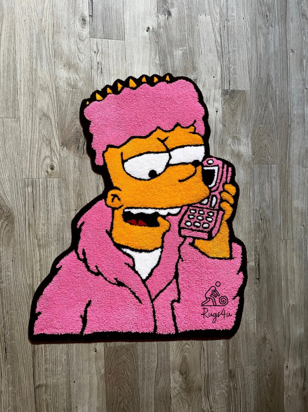 CUSTOM PINK Cartoon RUG / Home Decor/ Handtufted/ Housewarming Gift ...