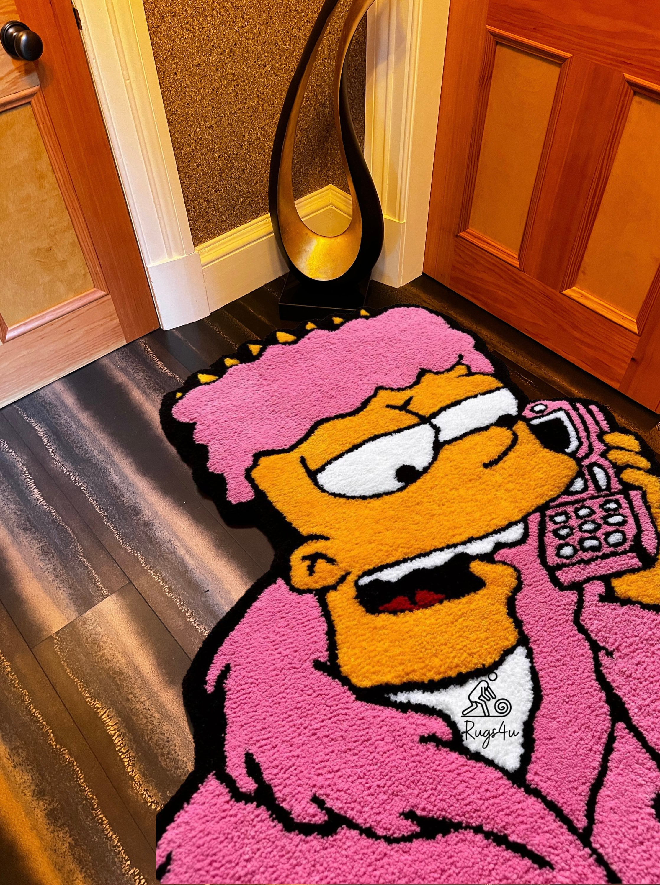 CUSTOM PINK Cartoon RUG / Home Decor/ Handtufted/ Housewarming Gift ...