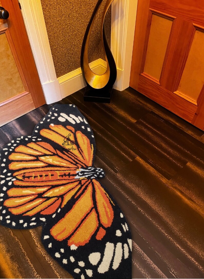 FLYING BUTTERFLY RUG / Handtufted / Hypebeast Rug / Doormat / Pure Wool ...