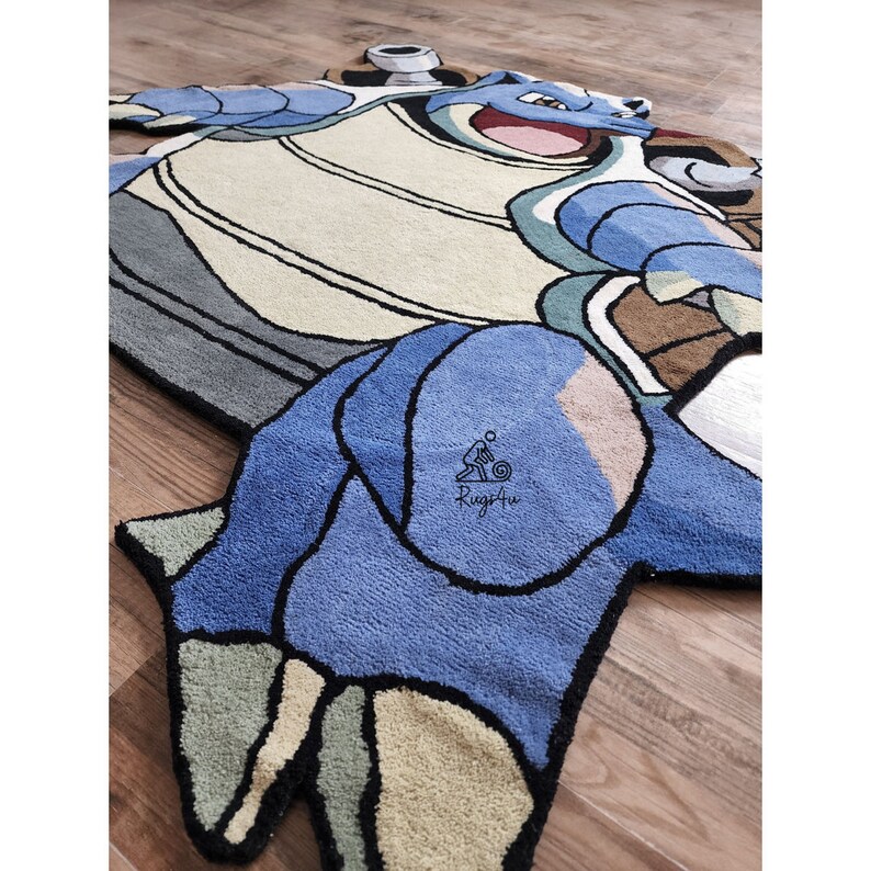 CUSTOM BLUE CARTOON Rug / Handtufted / Kids Rug / Hypebeast Rug / 48 ...