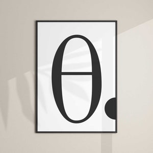 Theta Θήτα Greek Letter Printable Wall Art, Digital Art, Classroom Wall ...