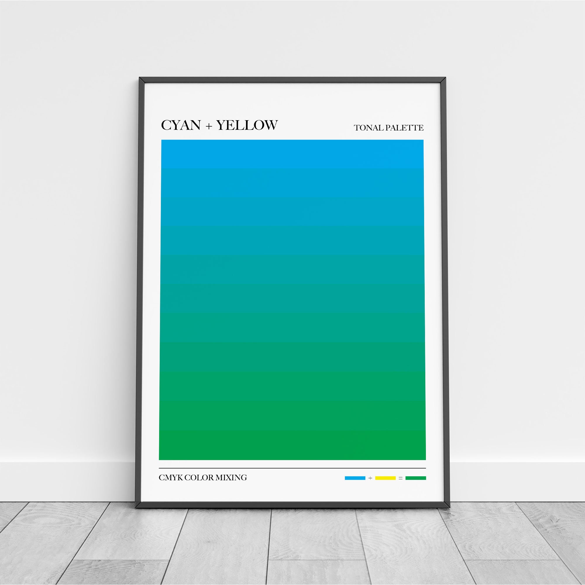 Cyan Yellow Green Tonal Poster, Colour Blocks, Downloads, Office Decor ...