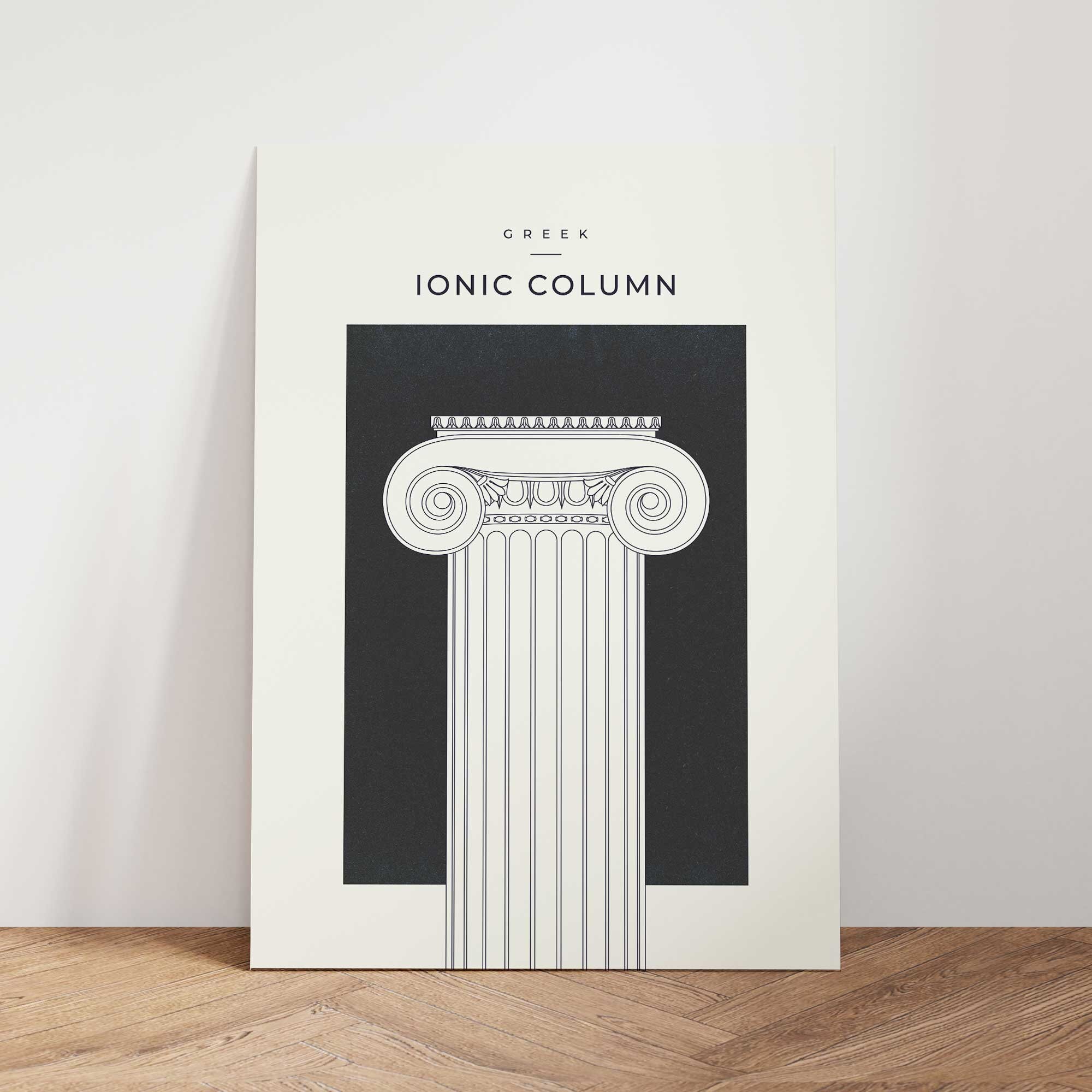 Greek Column Ionic Order, Printable Wall Art, Minimalist Print, Ancient ...