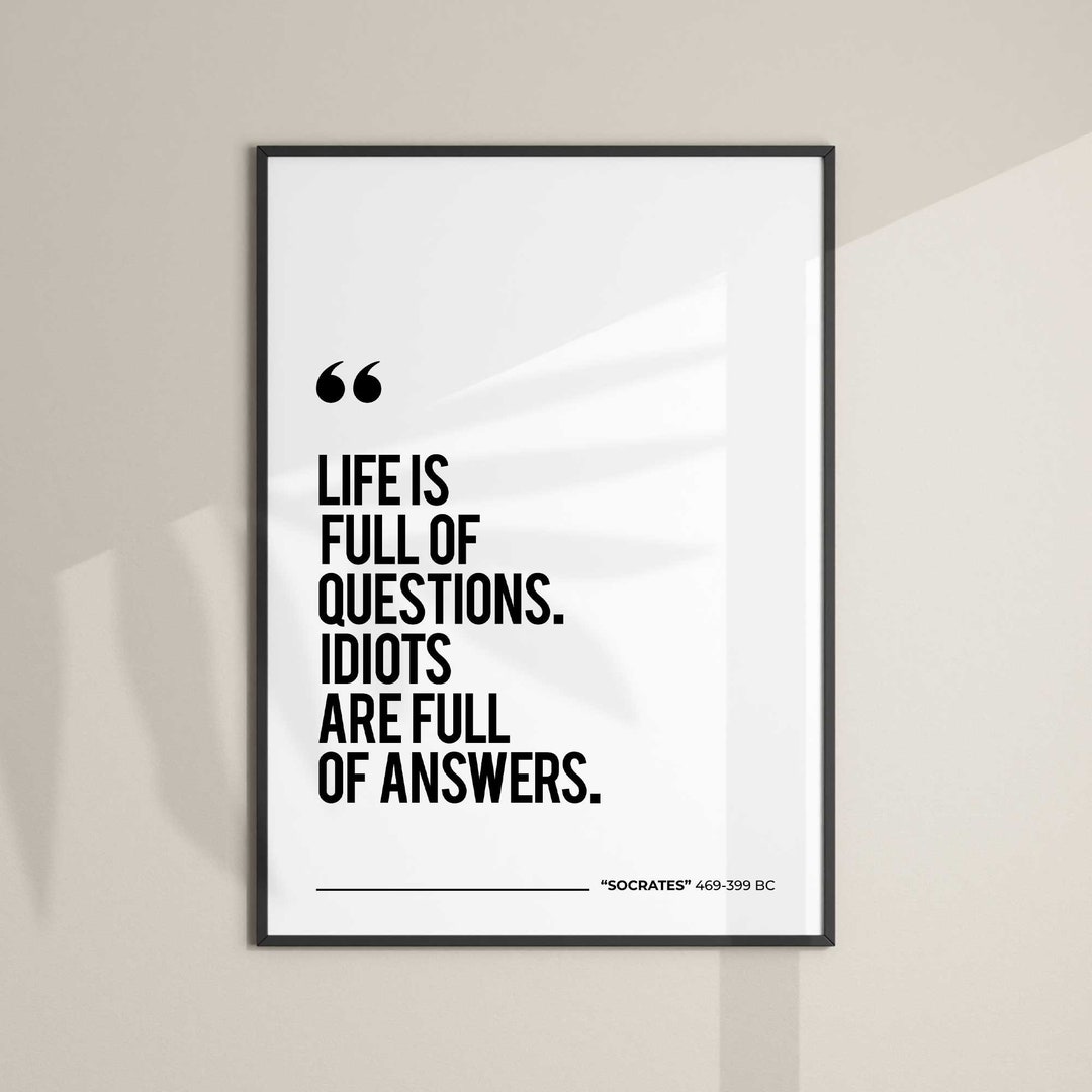 Socrates Greek Philosopher Quotes Life is Full of Questions - Etsy
