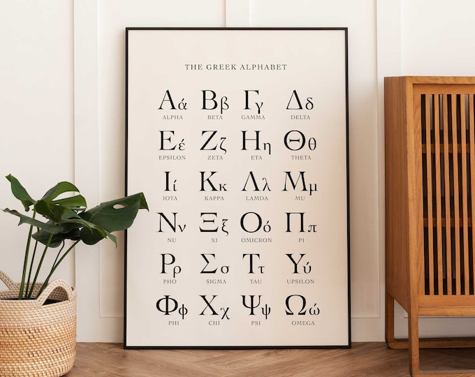 Classic Greek Alphabet Printable Wall Decor, Digital Art, Classroom ...