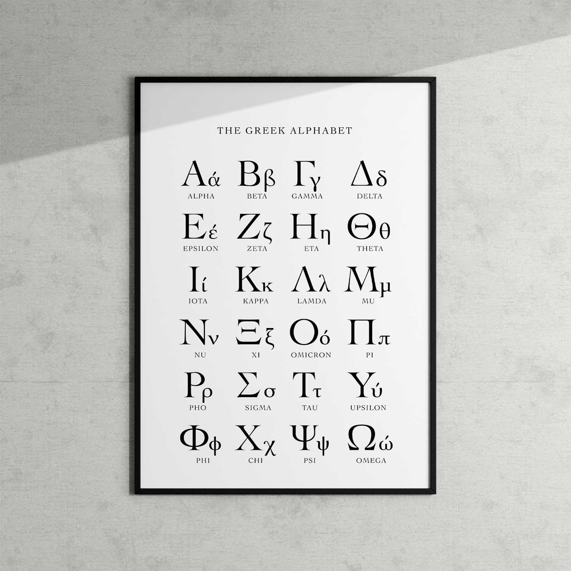 Classic Greek Alphabet Printable Wall Decor, Digital Art, Classroom ...