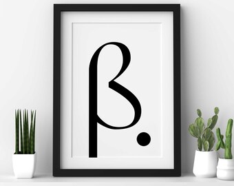 Theta Θήτα Greek Letter Printable Wall Art, Digital Art, Classroom Wall ...